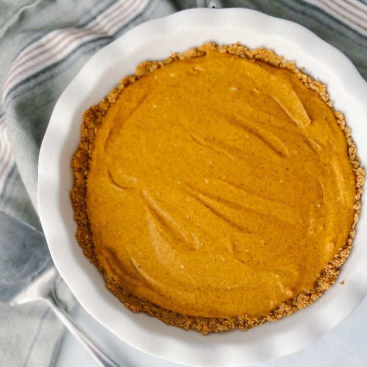 Double Layer Pumpkin Cheesecake with Graham Cracker Crust - Bake With Jamie