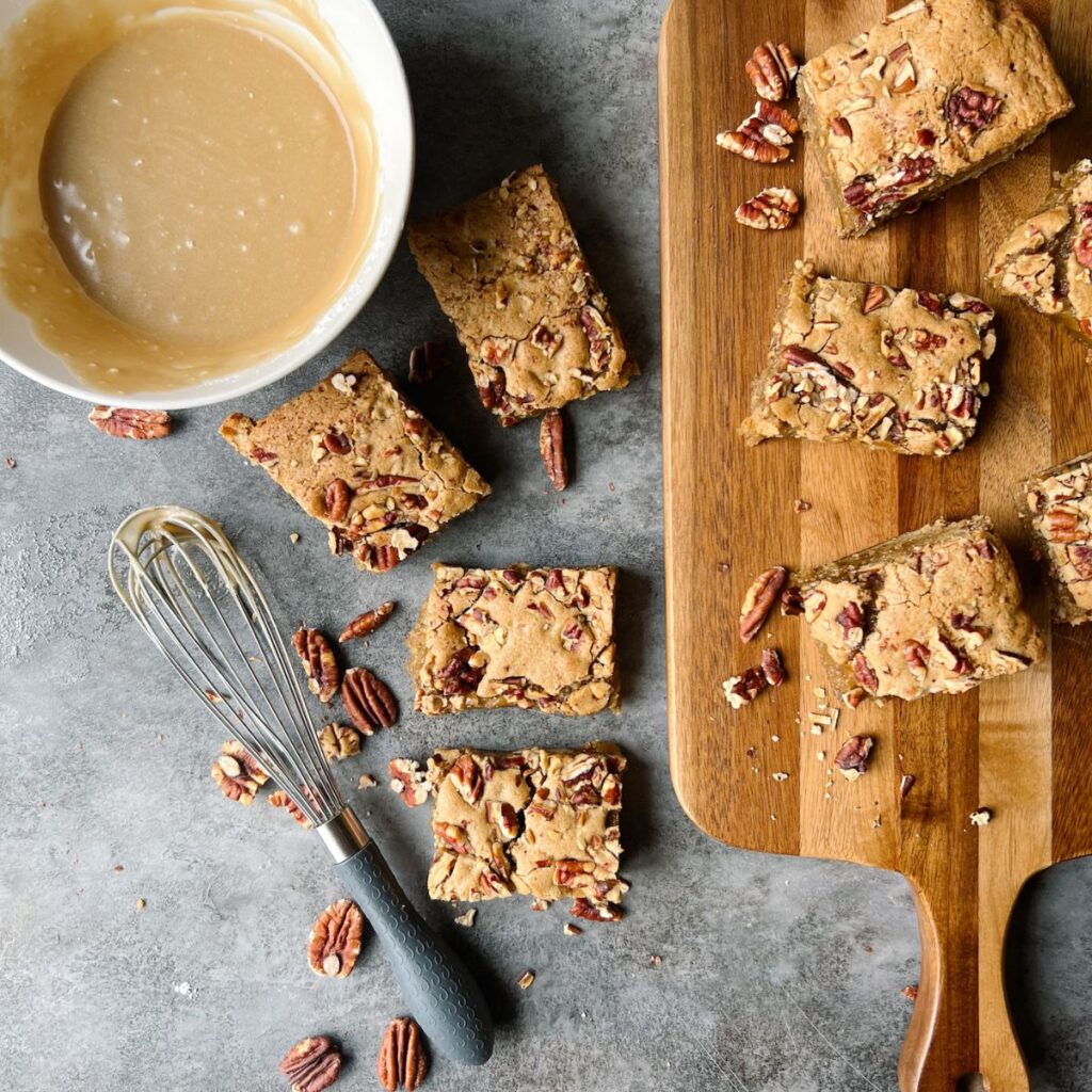 Maple Pecan Blondies - Bake With Jamie