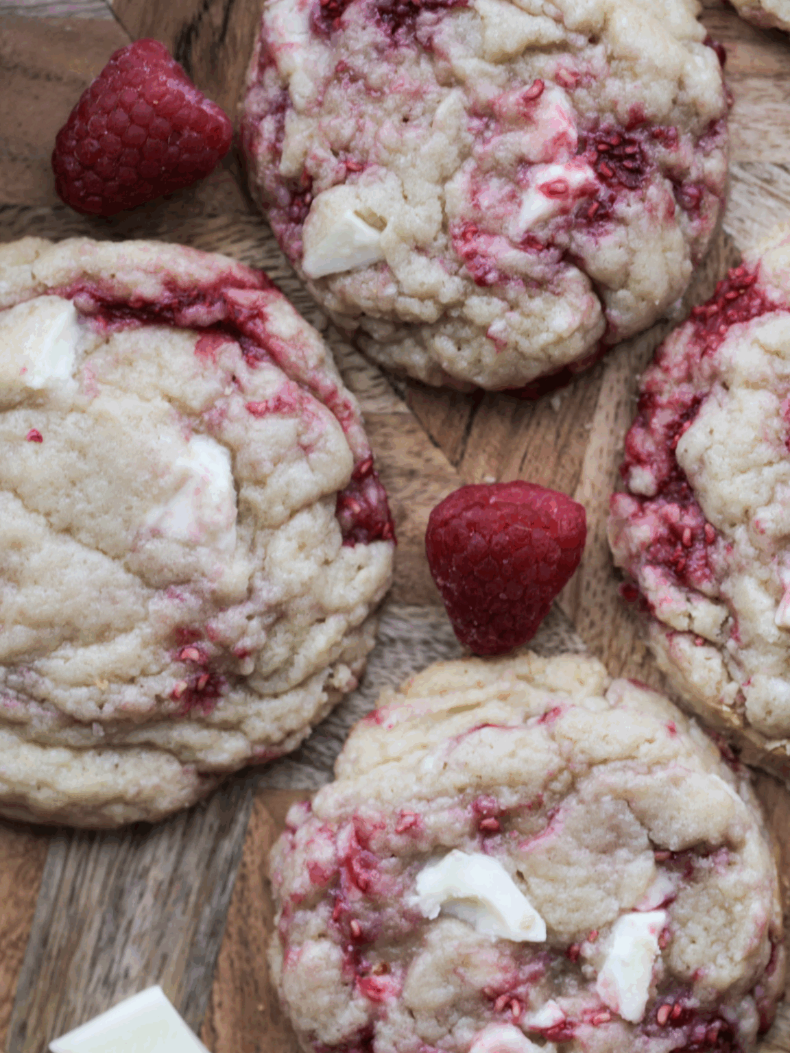 Sourdough Raspberry White Chocolate Cookies - Bake With Jamie